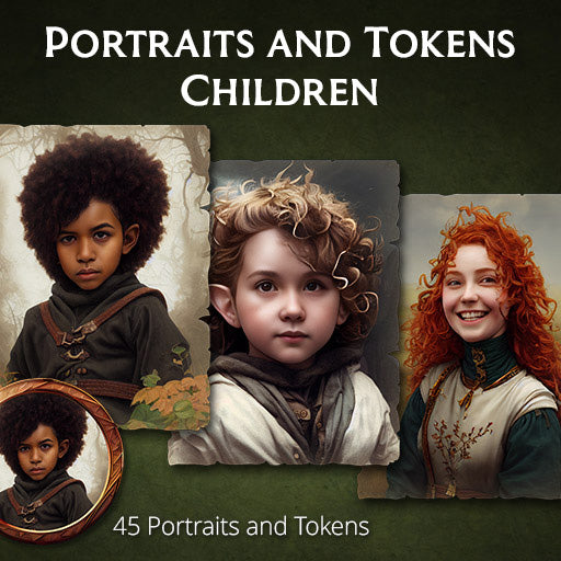 Portraits and Tokens - Children – Jan Loos - Tabletop RPG Creations